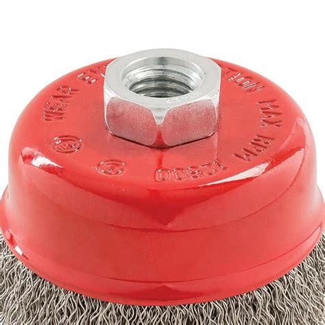 Stainless Steel Crimp Cup 75mm Wire Brush M14 Rust Removal Heavy Duty Skill Diy