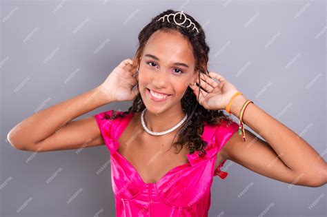 Premium Photo Teenage Girl Beautiful Wearing Pink Color Dress