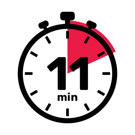 11 Minutes Analog Clock Icon White Background 34899721 Vector Art At