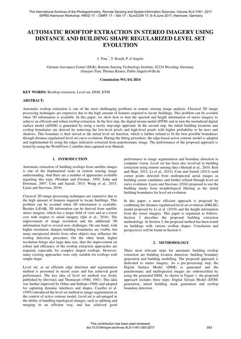 Pdf Automatic Rooftop Extraction In Stereo Imagery Using Distance And Building Shape