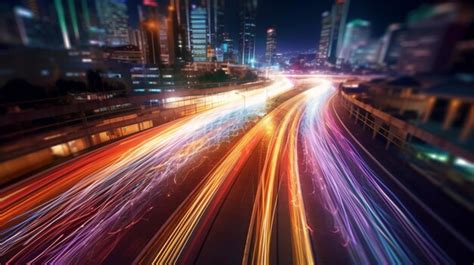 Premium Ai Image Light Trails Generative Ai