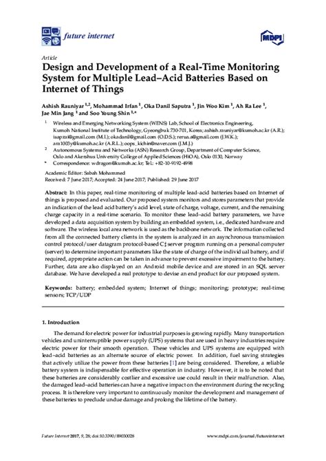 Pdf Design And Development Of A Real Time Monitoring System For