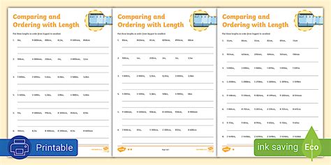 Comparing And Ordering With Length Activity Sheet Twinkl