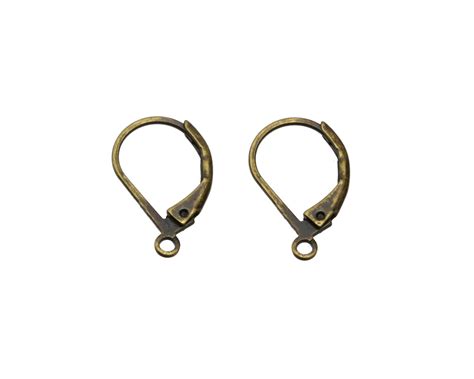 Antique Brass Plated Leverback W Loop 15x9mm