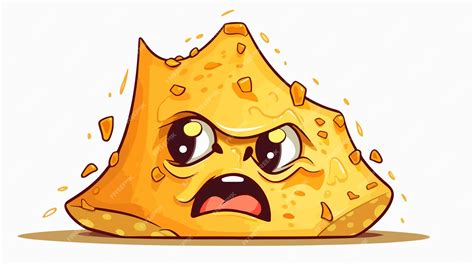 Angry Nacho Chip Cartoon Illustration Premium Ai Generated Vector