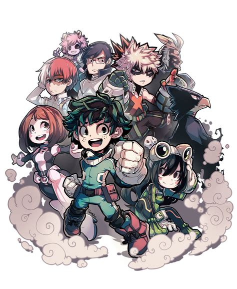 Uraraka Ochako Midoriya Izuku Asui Tsuyu Bakugou Katsuki Todoroki