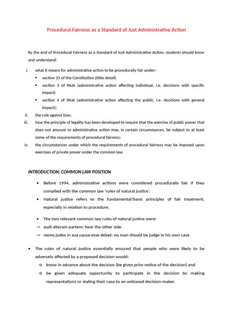 Procedural Fairness Pdf Common Law Justice