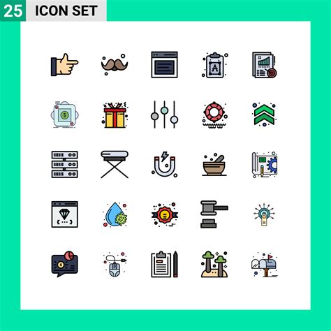 25 Universal Filled Line Flat Color Signs Symbols Of Analytics Font Communication Process User