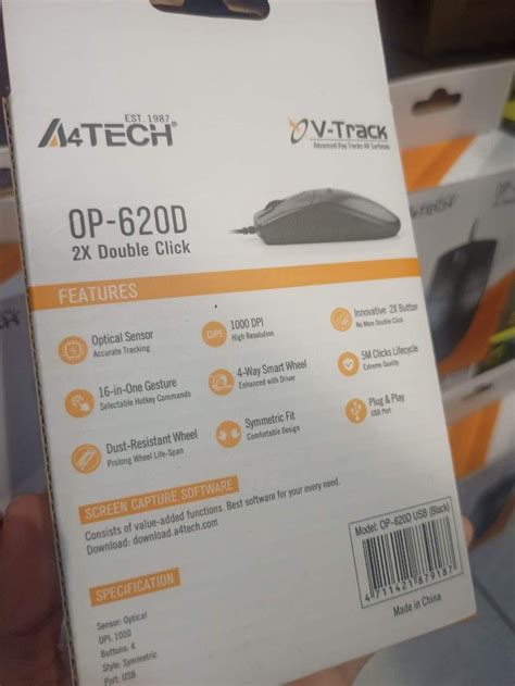 A4tech Op 620d 2x Click Optical Mouse Black Usb Computers And Tech