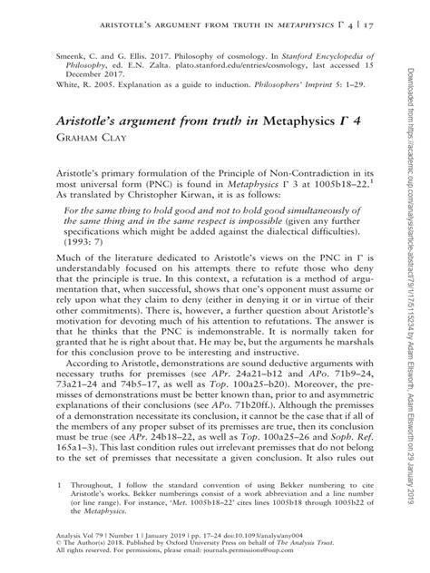 Aristotle Argument From Truth In Metaphysics Pdf Truth Argument Aristotle Argument From Truth In Metaphysics Pdf Truth Argument