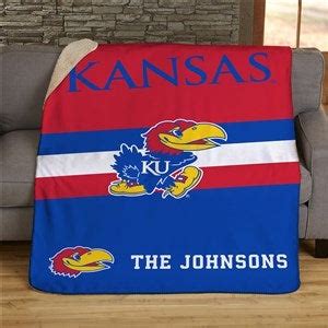 Ncaa Kansas Jayhawks Stripe Personalized Blankets