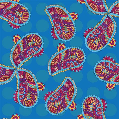 원활한 아트 패턴 낙서 패턴 스타일 벡터 배경 프리미엄 벡터