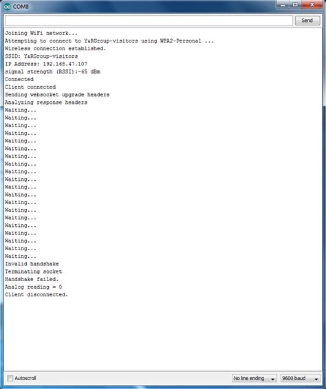 node js invalid handshake arduino to nodejs server with