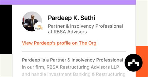 Pardeep K Sethi Partner And Insolvency Professional At Rbsa Advisors