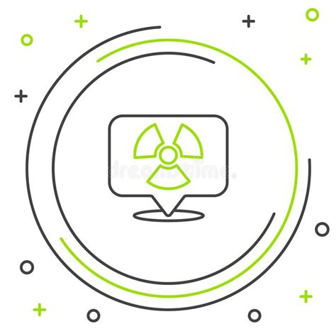 Line Radioactive In Location Icon Isolated On White Background
