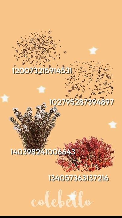 Bloxburg Fall Plant Decal Codes Roblox Bloxburgbuilds Bloxburg