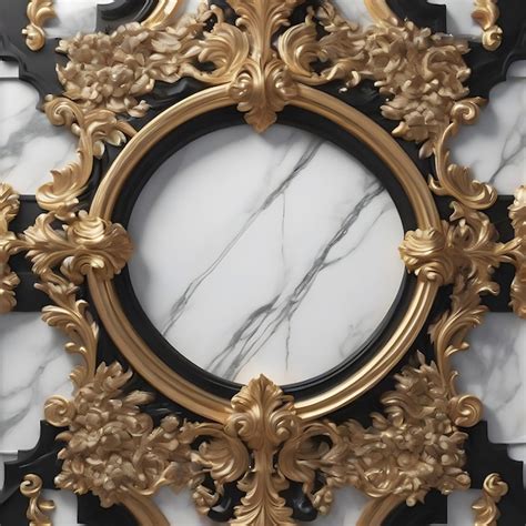 Premium Ai Image Elegant Marble Frame Gold