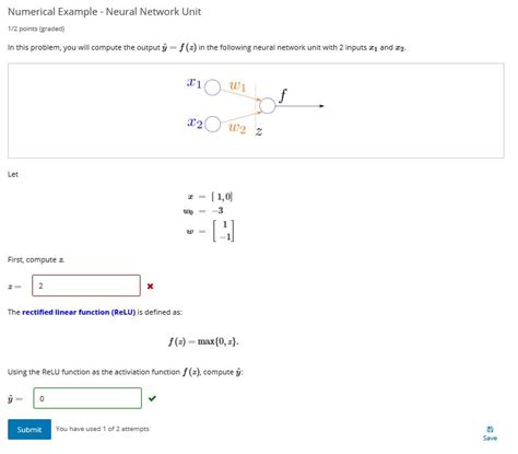 solved numerical example neural network unit 1 2 points