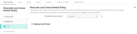 Passcode Lock Grace Period Device Policy Citrix Endpoint Management