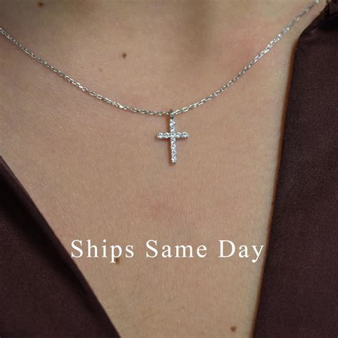 Small Cross Necklace Etsy