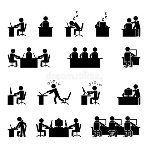 Work In Office Clipart Black