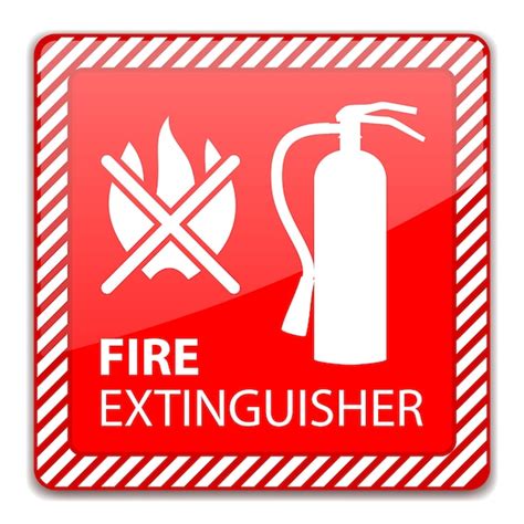 Red Fire Extinguisher Sign Isolated Free Vector