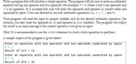 Solved Write A Program That Will Calculate A Simple Chegg