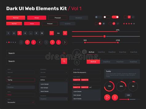 Big Huge Enhanced Ui Kit Stock Vector Illustration Of Business