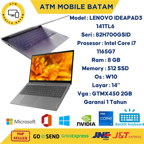Jual Laptop Lenovo Ideapad Slim Itl I Gtmx Gb Shopee Indonesia