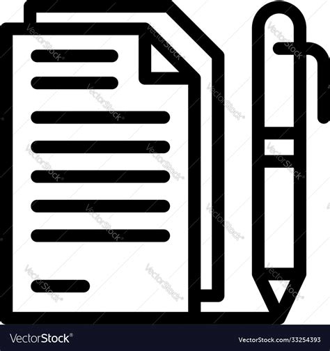 Sign Docs Icon Outline Style Royalty Free Vector Image