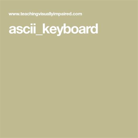 Ascii Keyboard