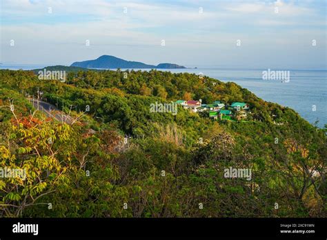 Phrom Thep Monastery As Seen From Laem Phra Chao Lighthouse On Promthep