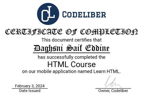 I Earned A New Html Certification Saif Eddine Daghsni Posted On The I Earned A New Html Certification Saif Eddine Daghsni Posted On The