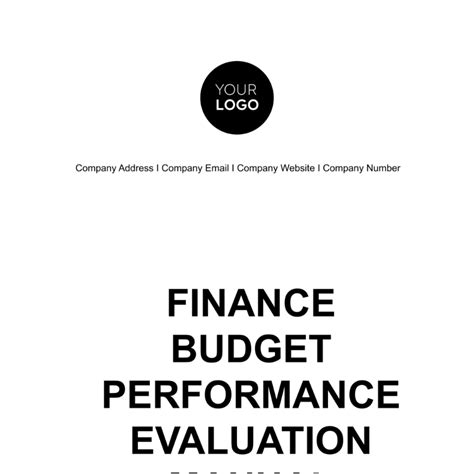 Finance Budget Performance Evaluation Manual Template Edit Online