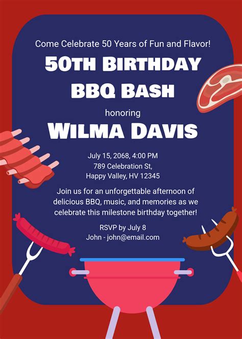 Free Bbq Invitation Templates Editable And Printable