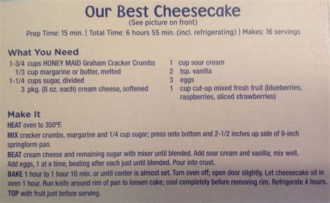 Nabiscos Best Cheesecake Recipe With Graham Cracker Crust