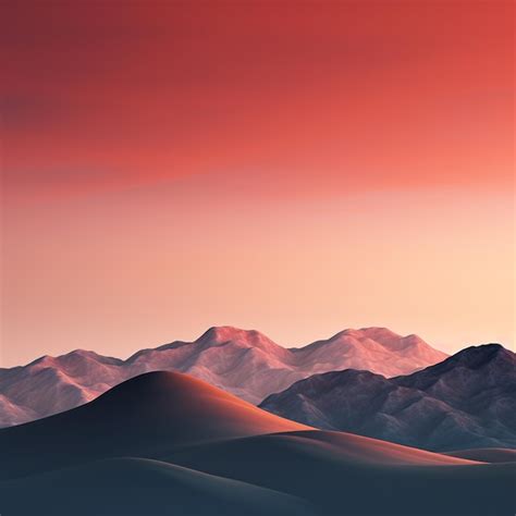 Premium Photo Crimson Peaks A Minimalist Mountain Sunset