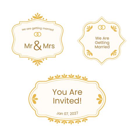 Free Wedding Label Vector Template To Edit Online