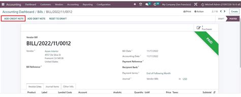 How To Manage Vendor Bills And Payments In Odoo 16 Accounting