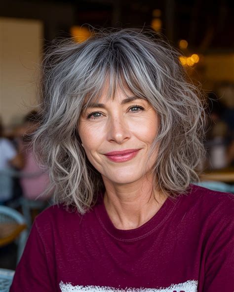 52 Popular Shoulder Length Hair Ideas For Ladies With Grey Hair