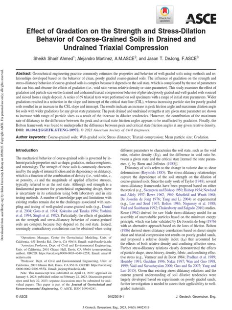 Effect Of Gradation On The Strength And Stress Dilation Behavior Of