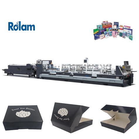 Automatic High Frequency File Folder Box Making Bottom Lock Folder Gluer Machine Gluing