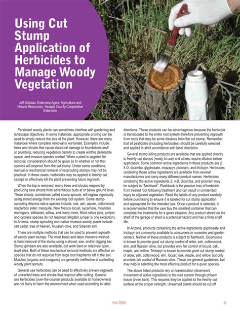 Using Cut Stump Application Of Herbicides To