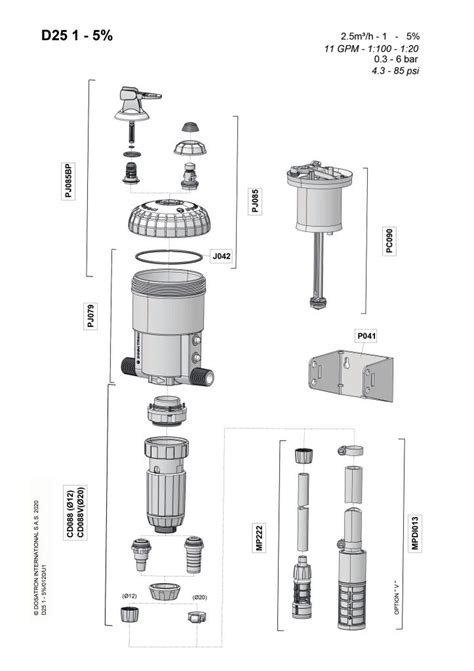 Dosatron Liquid Dispenser D25 1 5 Vf Dosatron