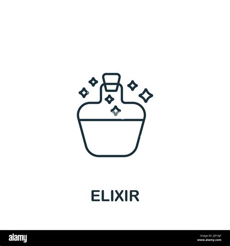 Elixir Icon Monochrome Simple Line Game Element Icon For Templates