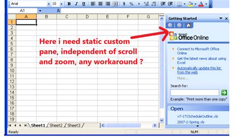 Vba Custom Pane In Excel Stack Overflow