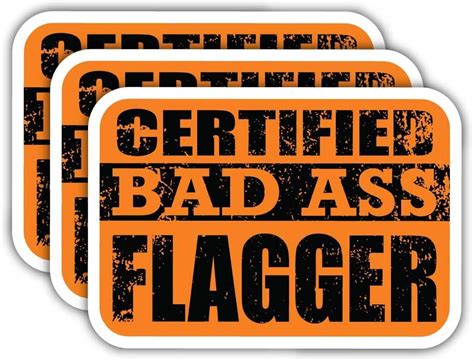 X3 Certified Bad Ass Flagger Magnets Cool Funny
