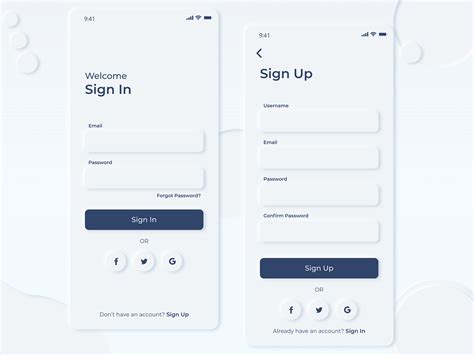 Sign In And Sign Up Screen Design Android Phone Behance