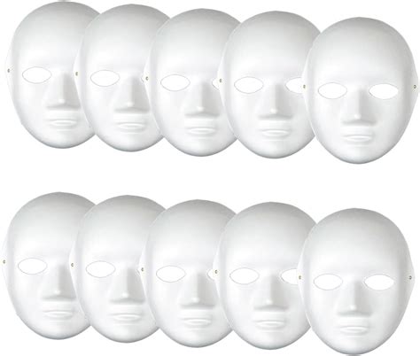 10 Pcs Diy Blank Mask Paper Mache Mask Diy Full Face Masks