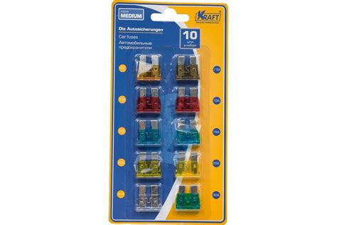 Набор предохранителей KRAFT СТАНДАРТ, 10 шт, Без пинцета KT 870021 ...